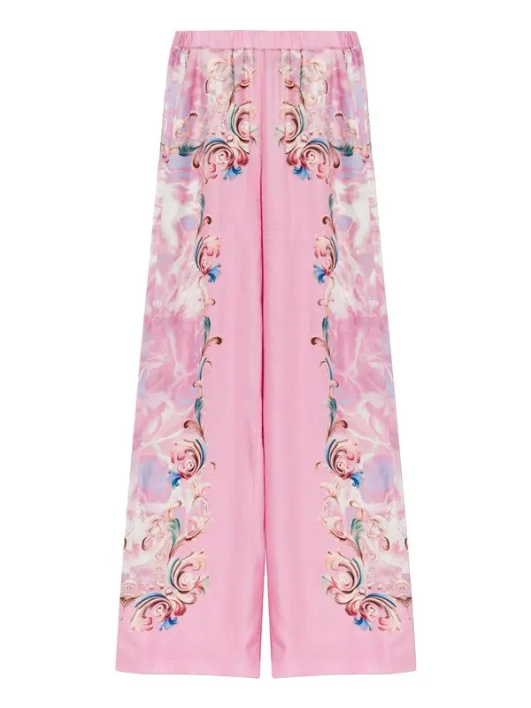 Versace Loose-fit Satin Trousers - Pink