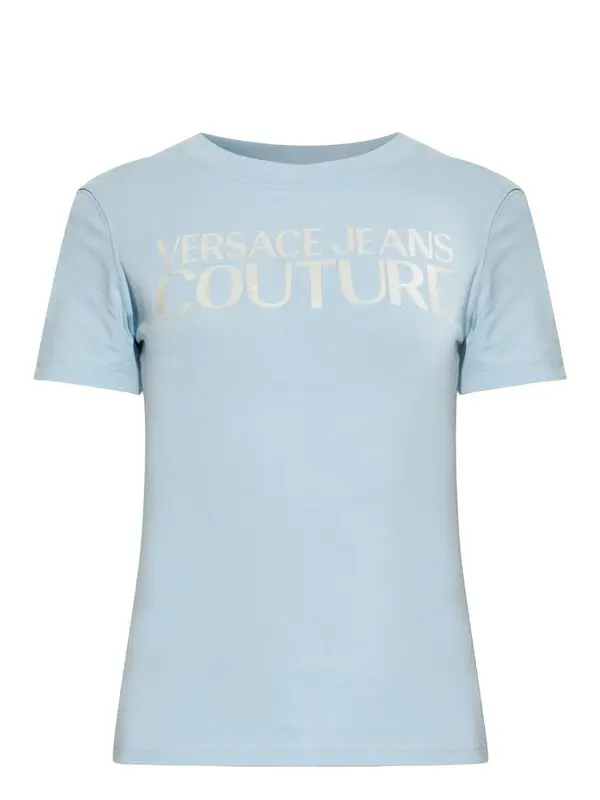 Versace Logo-printed T-shirt - Light Blue