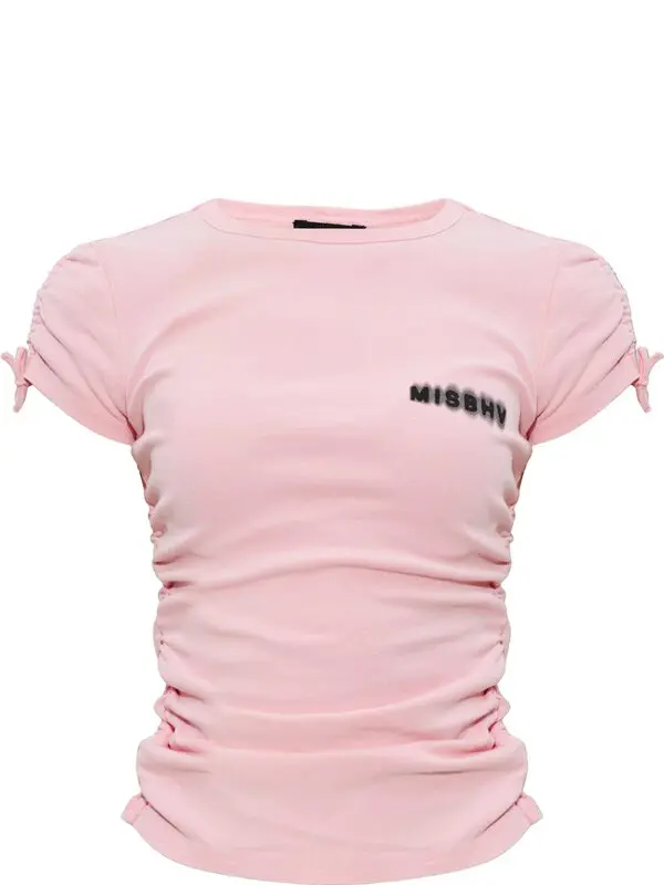 MISBHV T-shirt With Side Draping - Pink