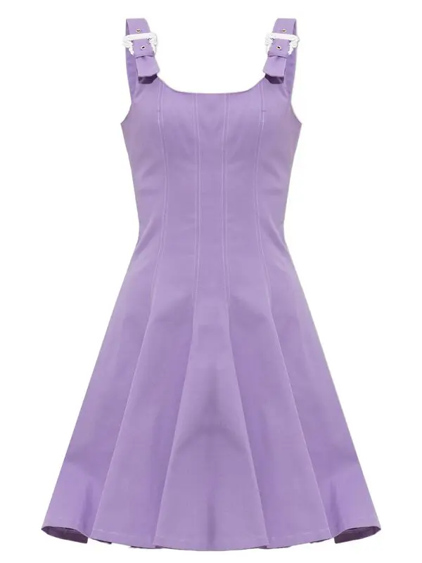 Versace Strappy Flared Dress - Purple