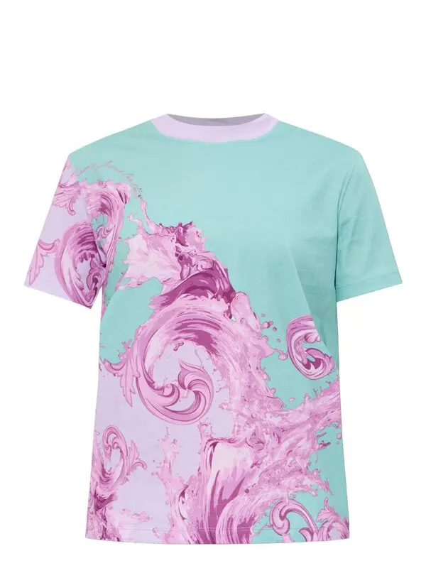 Versace Barocco Print T-shirt - Light Blue