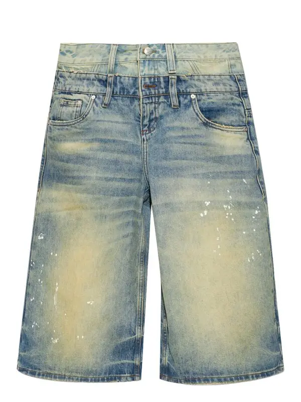 MISBHV Vintage-effect Denim Bermuda Shorts - Blue