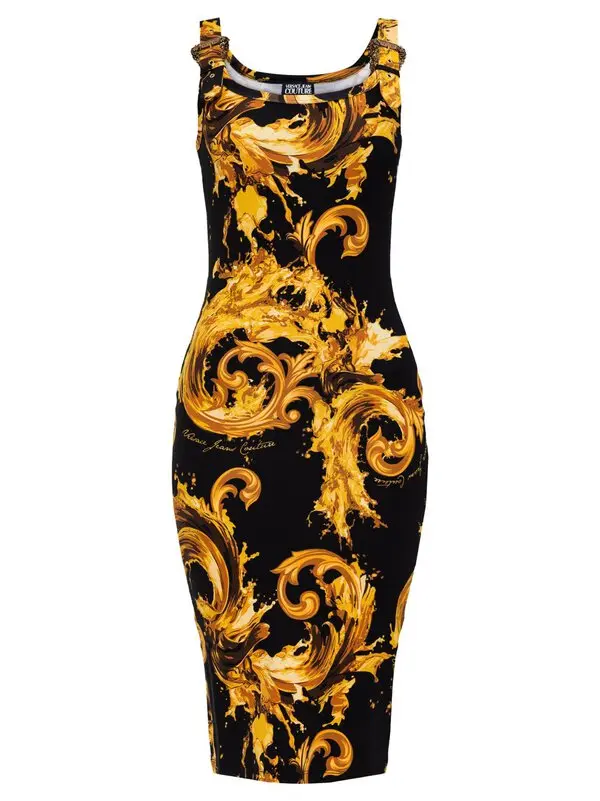 Versace Fitted Dress With Spaghetti Straps - Black