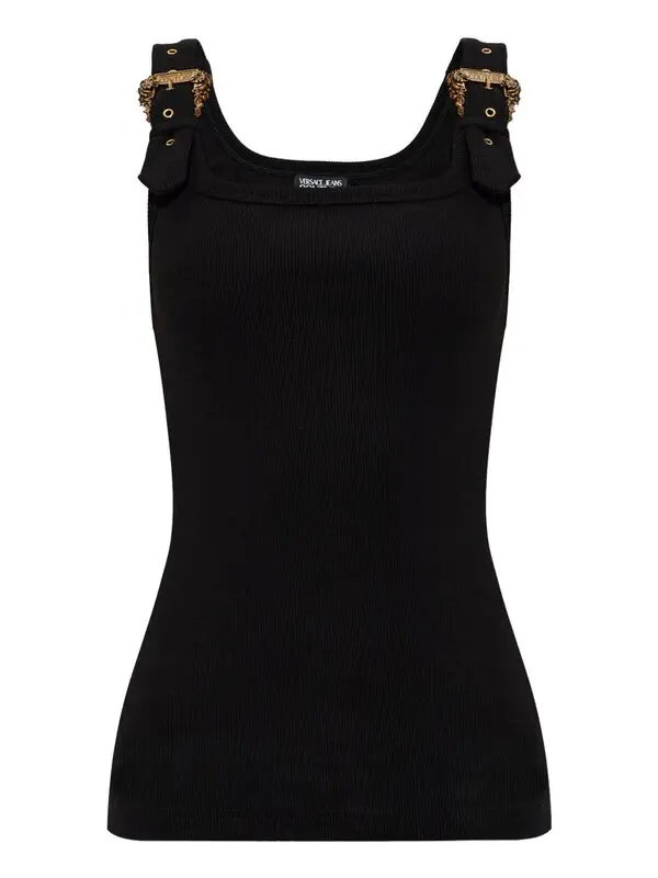 Versace Top With Buckle Straps - Black
