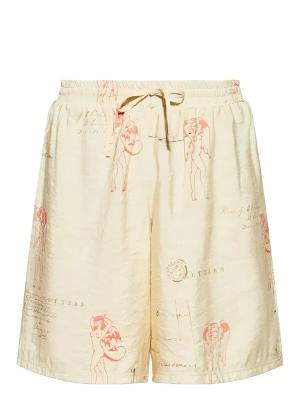 MISBHV Printed Loose Fit Shorts - Yellow