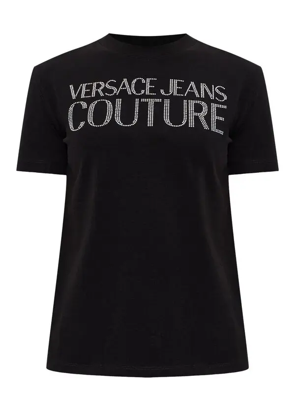 Versace T-shirt With Sequins - Black