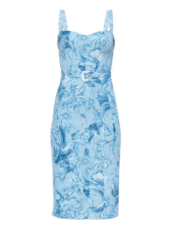 Versace Barocco Strap Dress - Blue