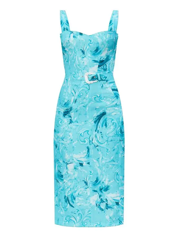 Versace Barocco Strap Dress - Blue