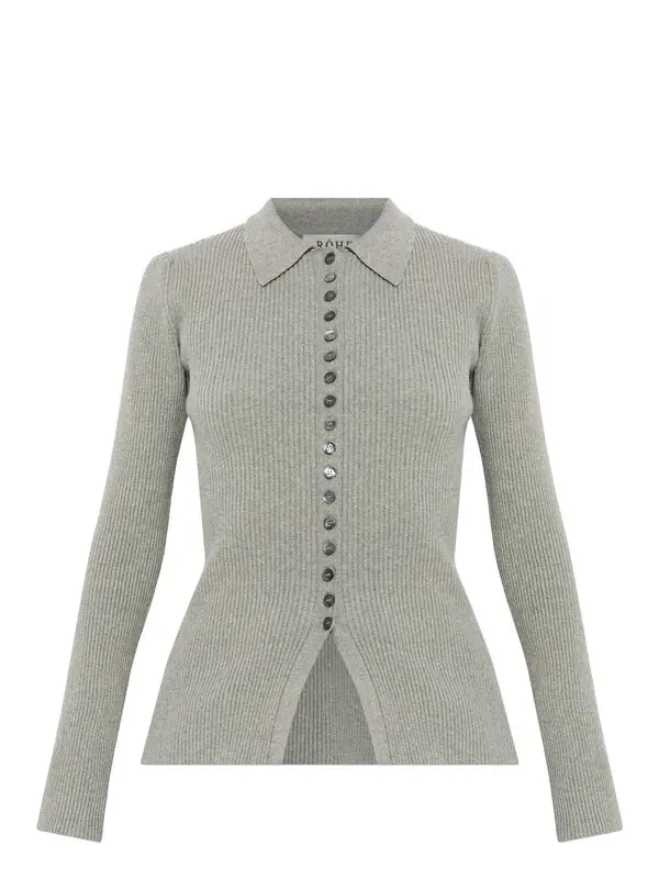 RÓHE Fitted Cardigan - Grey