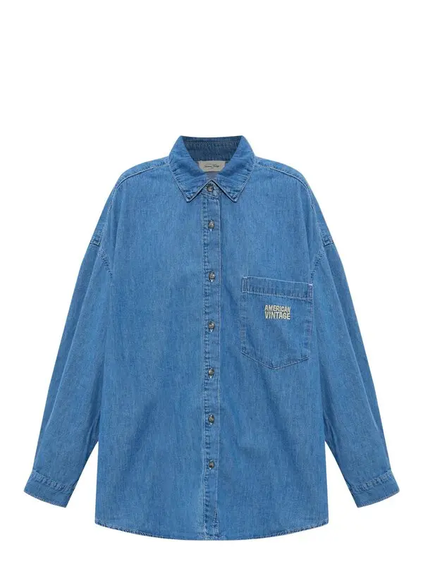 American Vintage Oversized Denim Shirt - Blue