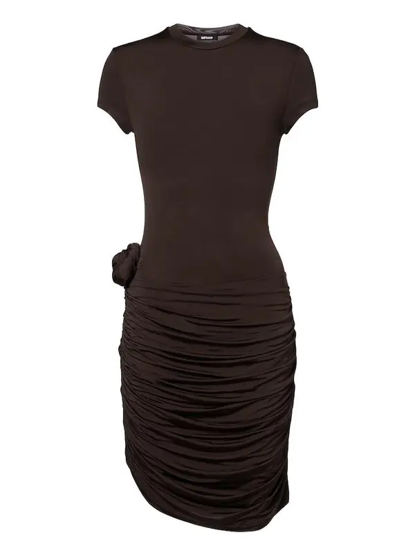 ROTATE BY BIRGER CHRISTENSEN Draped Knot-detail Minidress - Brown