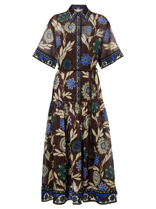 ALEMAIS Alémais Jasper Printed Shirt Dress - Brown