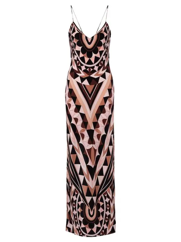Emilio Pucci Manuba Silk Crêpe De Chine Gown - Pink