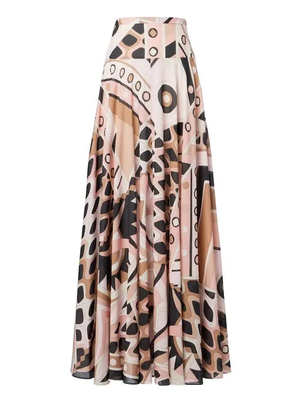 Emilio Pucci Vivara Cotton Muslin Maxi Skirt - Pink