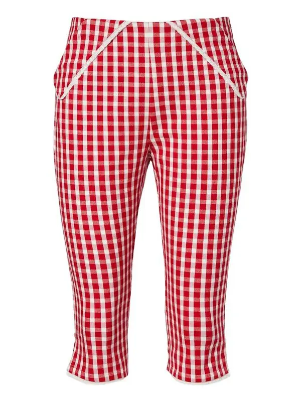 Posse Ebony Gingham Capri Pants - Red