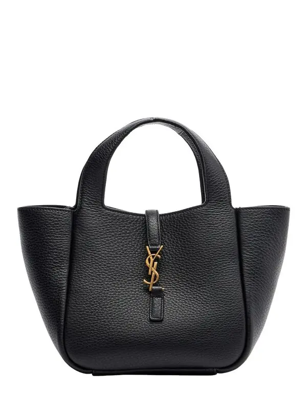 Saint Laurent Le 5 À 7 Bea Baby Leather Tote - Black
