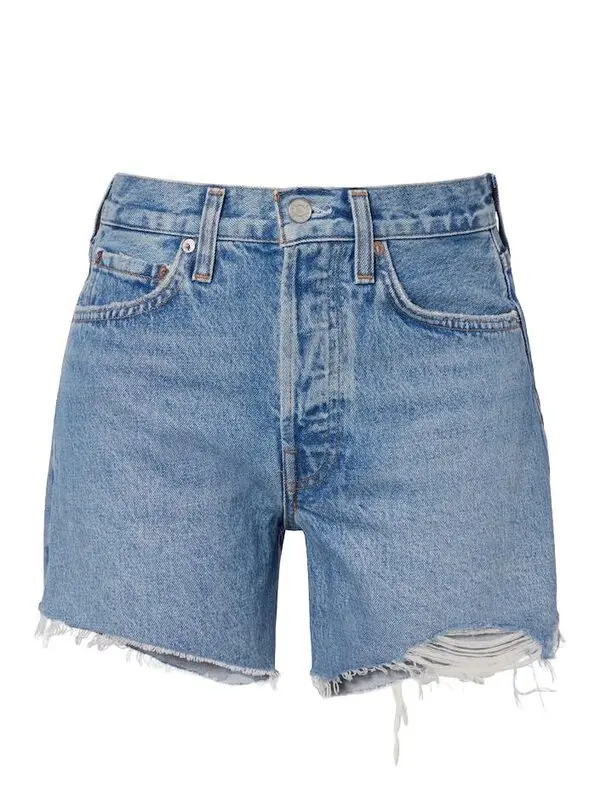 AGOLDE Parker Long Denim Shorts - Blue