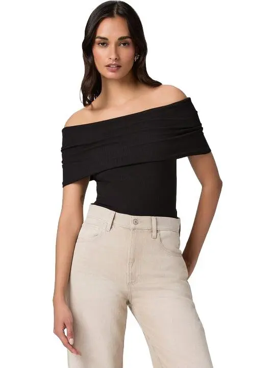 Paige Rosarita Off-the-shoulder Top - Black