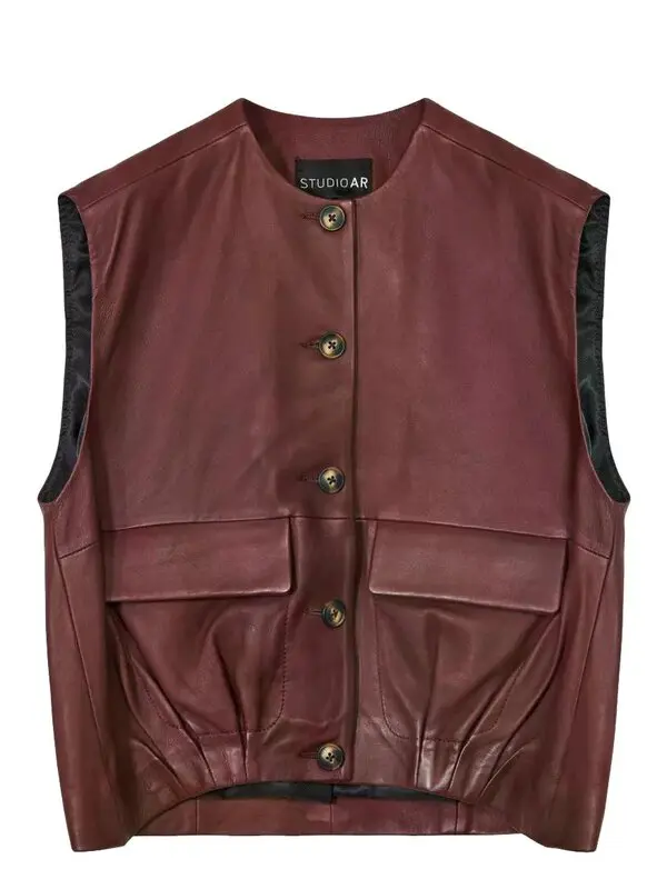 STUDIO AR Button Pocket Jacket - Brown