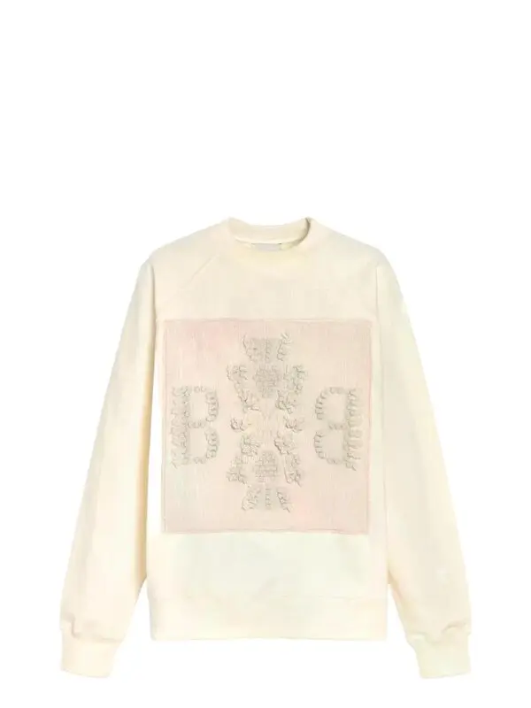 BARRIE Cashmere-patch Logo Sweatshirt - Neutrals