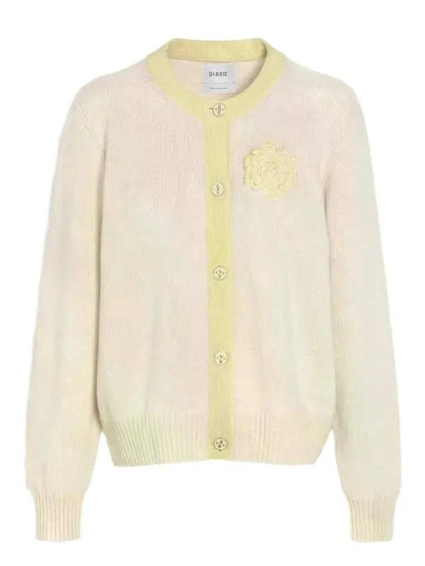 BARRIE B-logo Cashmere Cardigan - Neutrals