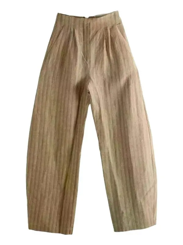 CORTANA Edith Striped Trousers - Neutrals