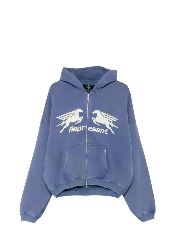 REPRESENT Pegasus Zip-through Hoodie - Blue