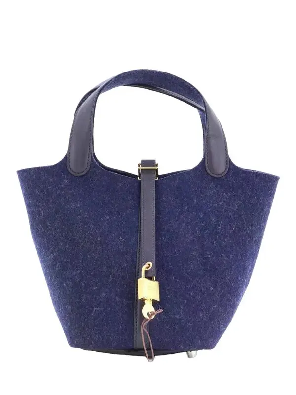 Hermès Picotin Lock Bag Felt With Leather Pm - Blue