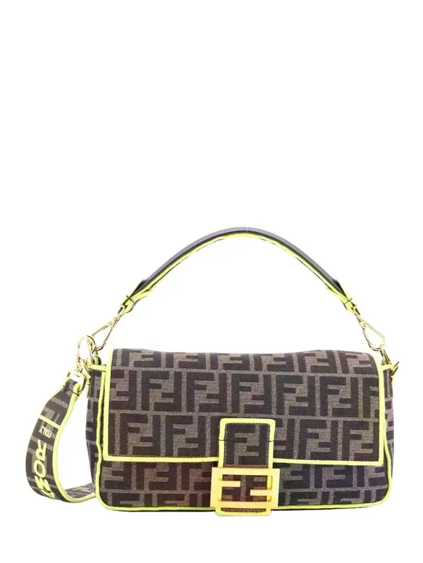 Fendi Baguette Nm Bag Zucca Canvas Medium - Green