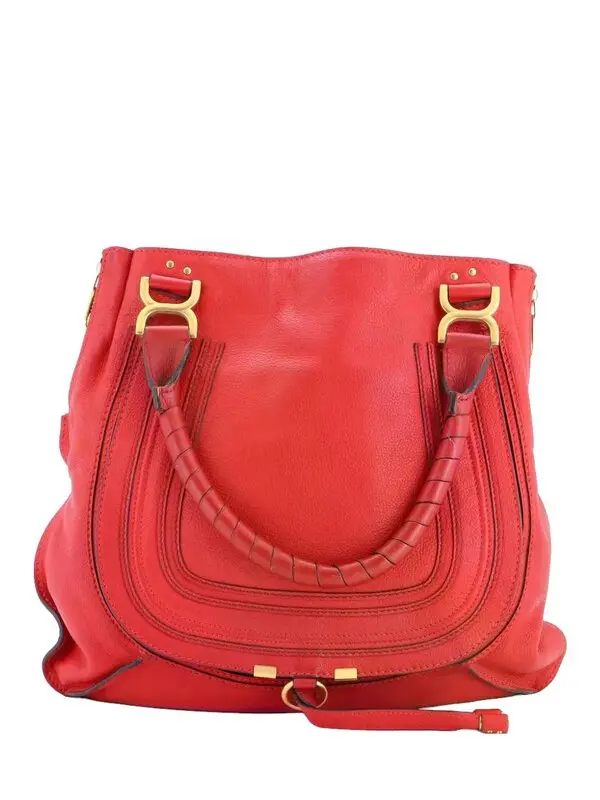 Chloé Marcie Leather Large Satchel - Red