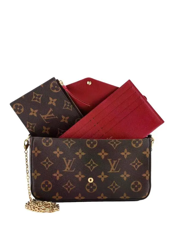 LOUIS VUITTON Felicie Pochette Monogram Canvas Crossbody Bag - Brown