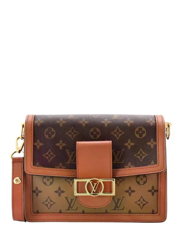LOUIS VUITTON Dauphine Reverse Monogram Canvas Mm Shoulder Bag - Brown