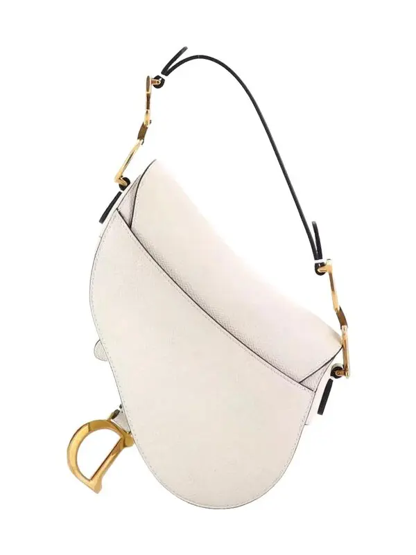 Dior Saddle Handbag Leather Mini Shoulder Bag - White