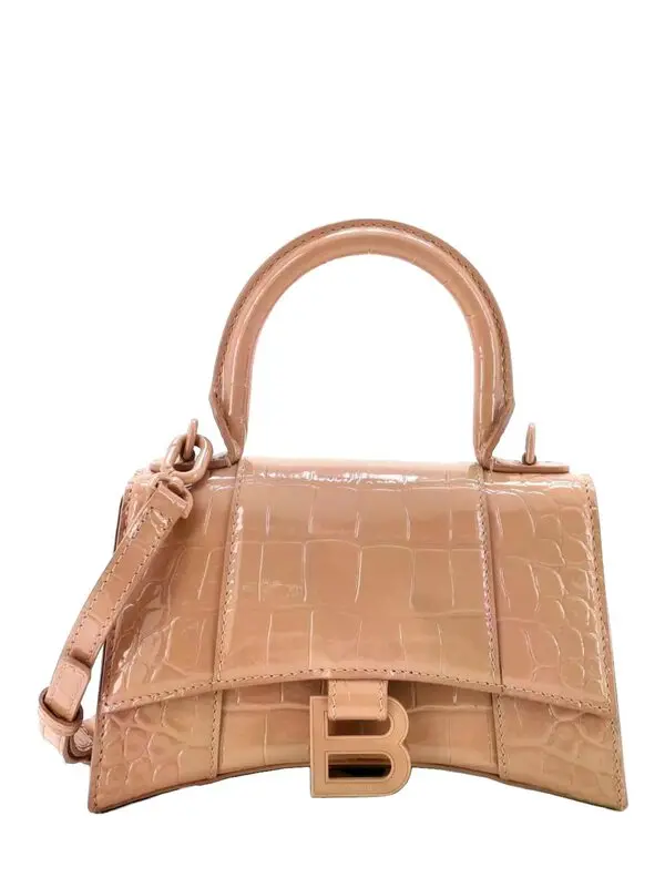 Balenciaga Hourglass Xs Top Handle Satchel - Neutrals
