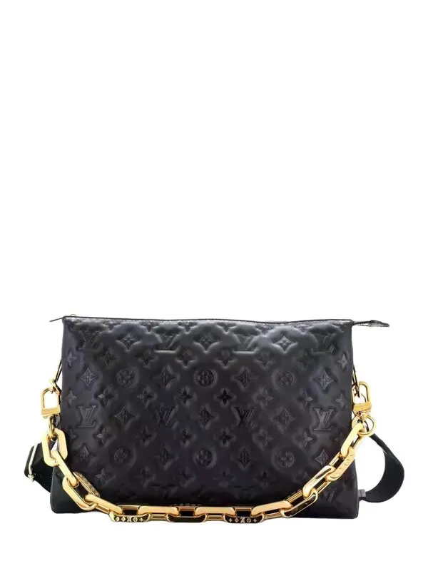 LOUIS VUITTON Coussin Mm Crossbody Bag Monogram Embossed Lambskin - Black