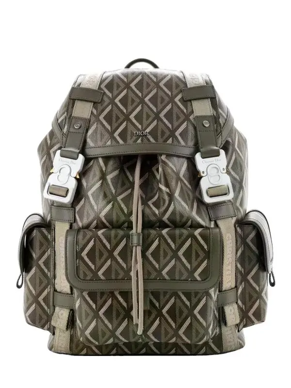 Dior Hit The Road Cd Diamond Coated Canvas Backpack - Green