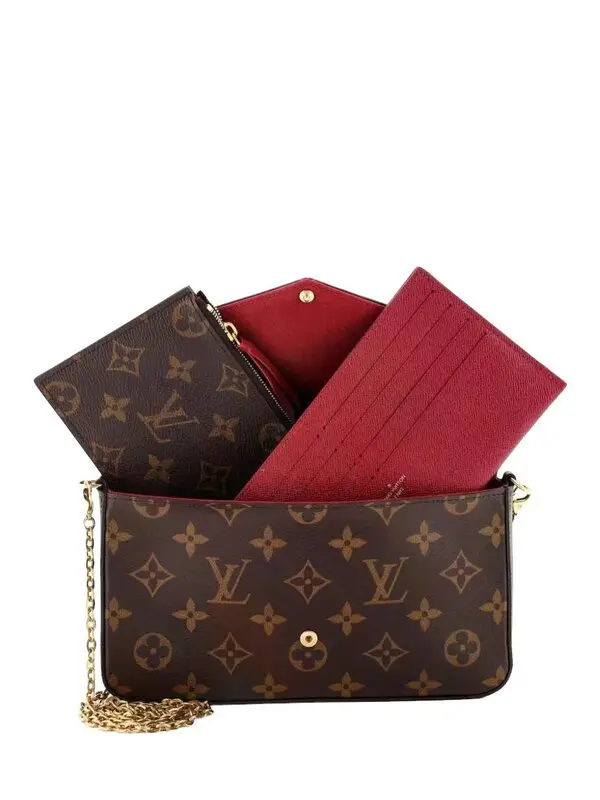 LOUIS VUITTON Felicie Pochette Monogram Canvas Crossbody - Brown