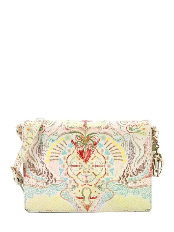 Dior Lady Wallet On Chain Printed Leather Crossbody Bag - Neutrals