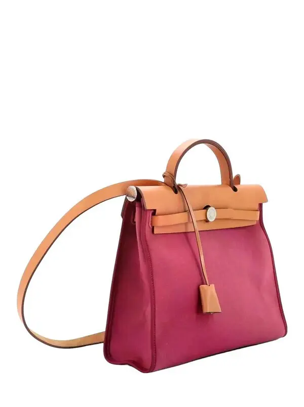 Hermès Herbag Zip Leather And Toile 31 Shoulder Bag - Brown