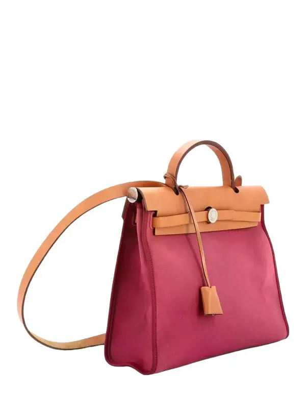 Hermès Herbag Zip Leather And Toile 31 Shoulder Bag - Brown