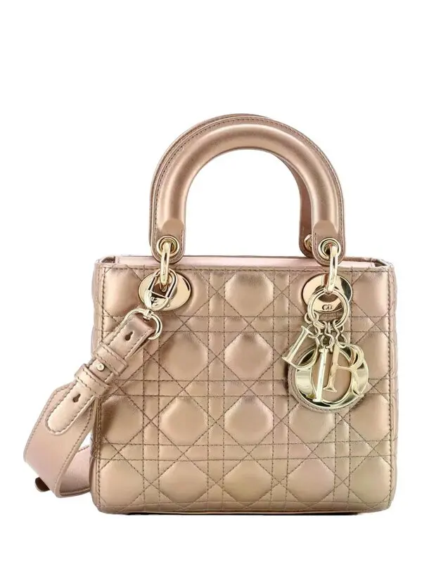 Dior My Abcdior Lady Bag Metallic Cannage Quilt Leather - Gold