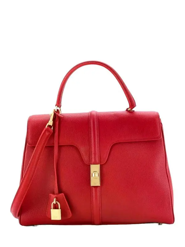 Celine 16 Top Handle Bag Grained Calfskin Medium - Red
