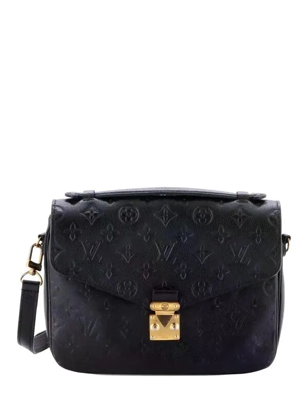 LOUIS VUITTON Pochette Metis Monogram Empreinte Leather Crossbody Bag - Black