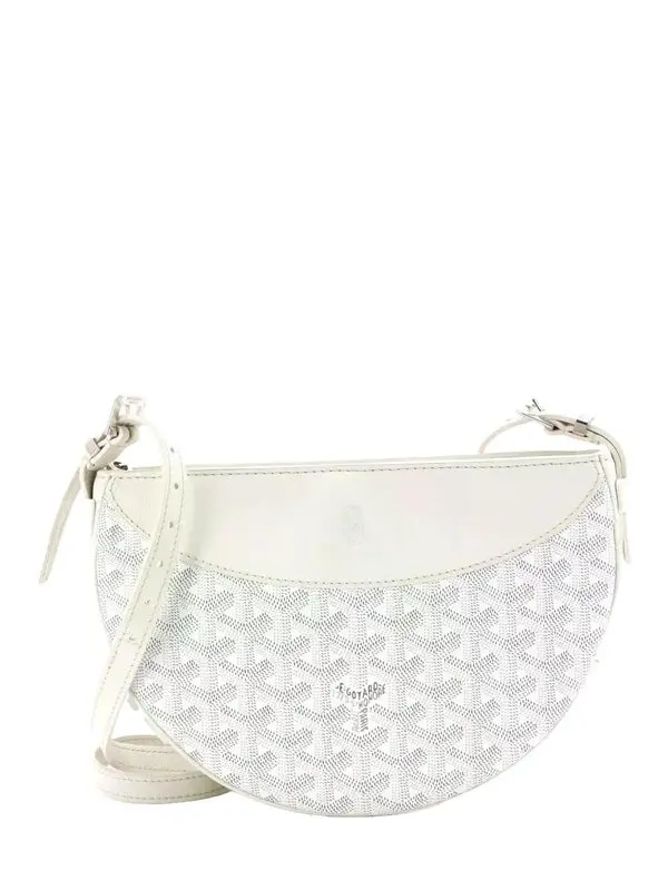 Goyard Hirondelle Coated Canvas And Leather Shoulder Bag - White