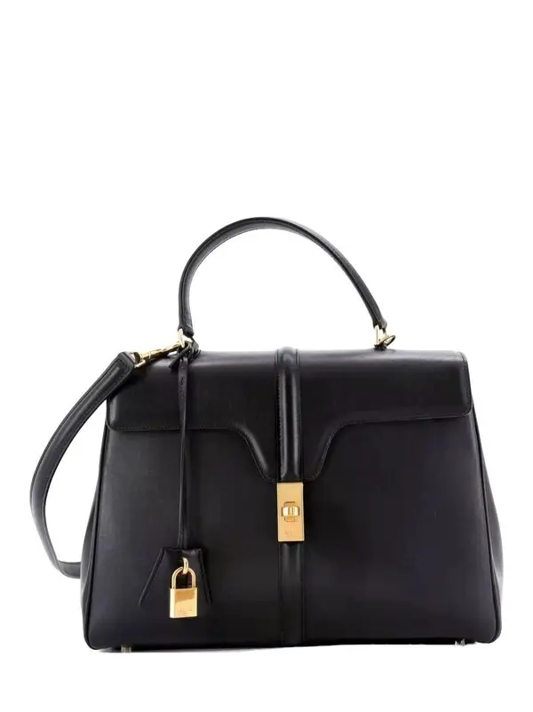 Celine 16 Top Handle Satchel - Black