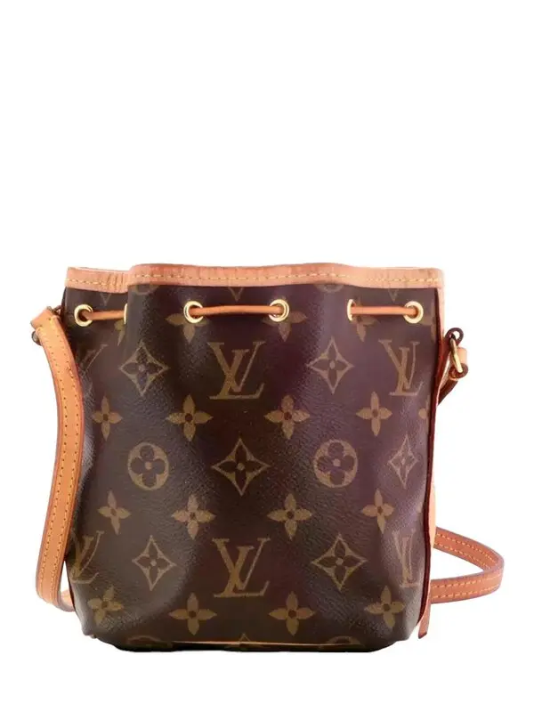 LOUIS VUITTON Noe Handbag Monogram Canvas Nano Bucket Bag - Brown