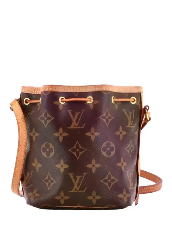 LOUIS VUITTON Noe Handbag Monogram Canvas Nano Bucket Bag - Brown
