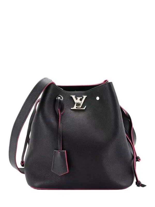 LOUIS VUITTON Lockme Leather Bucket Bag - Black