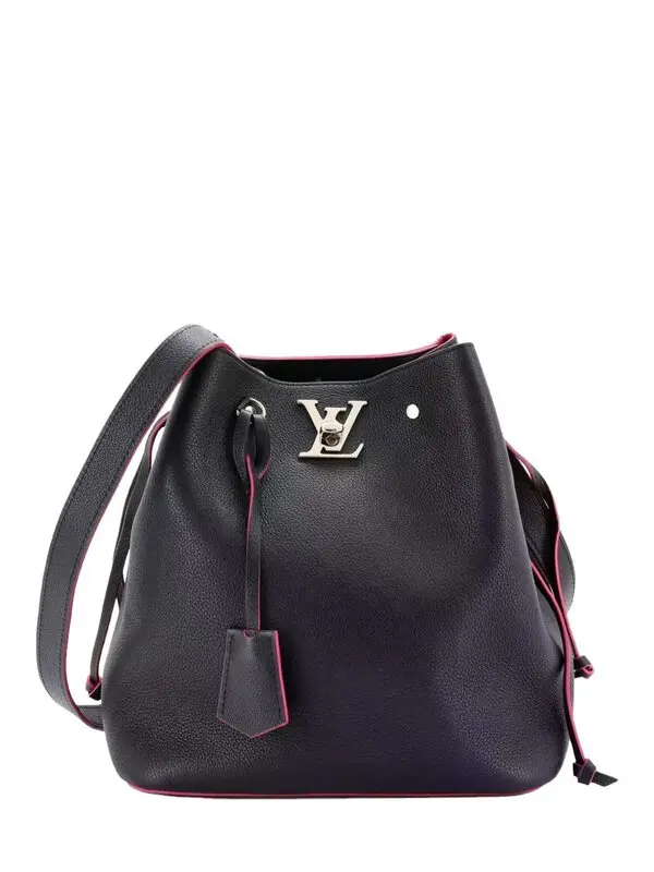 LOUIS VUITTON Lockme Leather Bucket Bag - Black