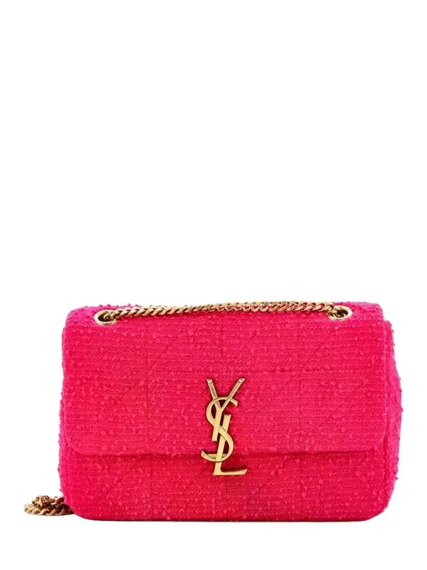 Saint Laurent Jamie Flap Bag Quilted Boucle Tweed - Pink